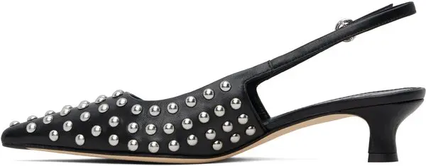 AeydĒ Catrina Studded Leather Slingback Pumps - Black