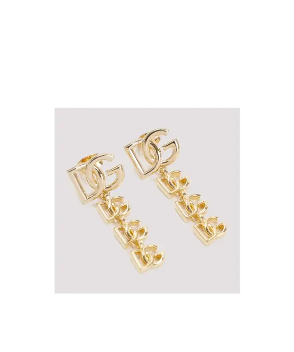 Dolce & Gabbana Dg Logo Drop Earrings - Yellow