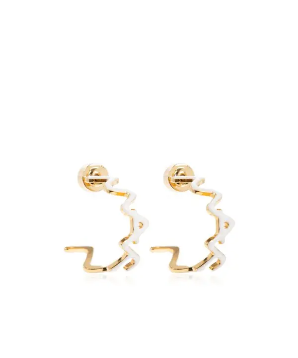 Marni Zig-zag Hoop Earrings - Yellow