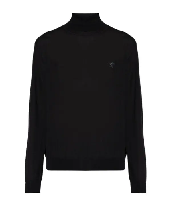Versace Medusa Embroidered Turtleneck Jumper