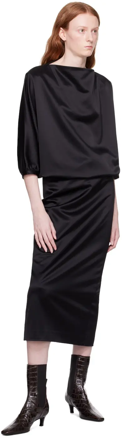 TOTEME Embossed Pointed Toe Boots - Black