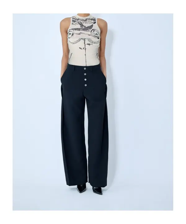 JEAN PAUL GAULTIER Mid Rise Sculptural Pants
