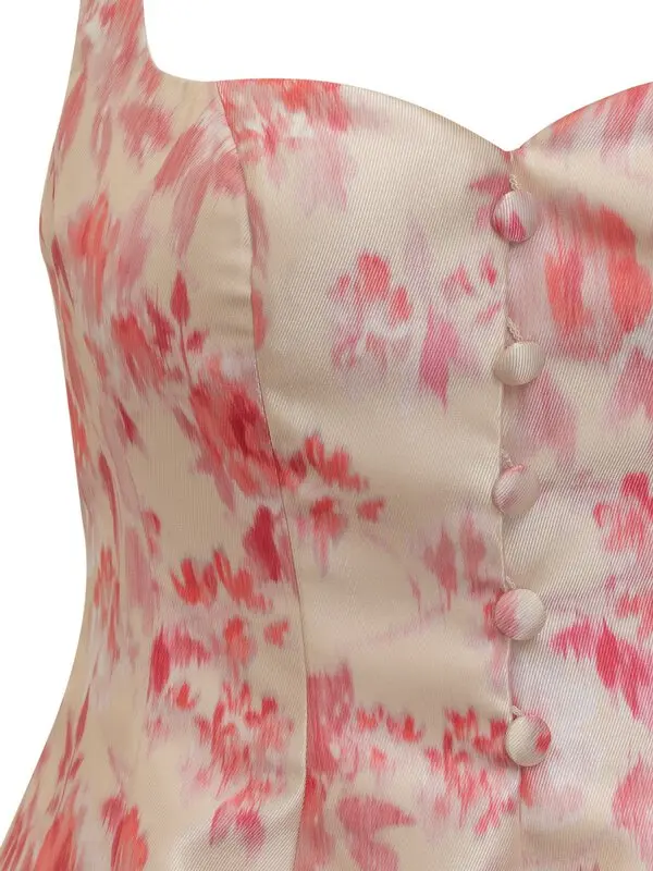 Philosophy Di Lorenzo Serafini Sleeveless Floral Print Balconette Midi Dress