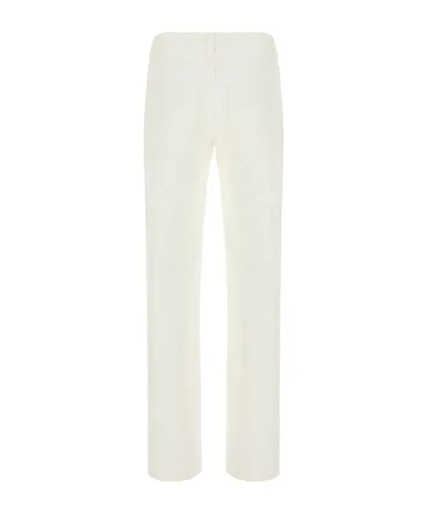 ANN DEMEULEMEESTER Straight Leg Jeans With Front Pleats - White