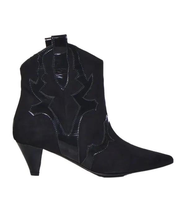 MARC ELLIS Western Ankle Boots With Embroidered Details