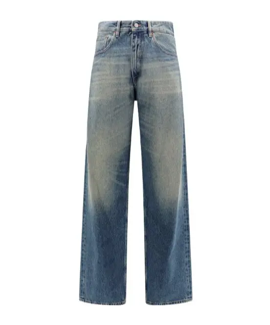 MAISON MARGIELA Logo-patch Wide-leg Jeans - Gray