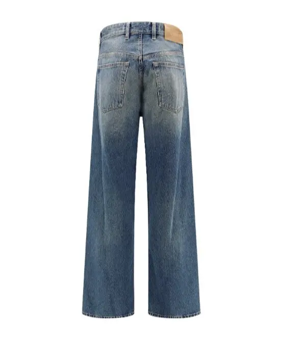 MAISON MARGIELA Logo-patch Wide-leg Jeans - Gray