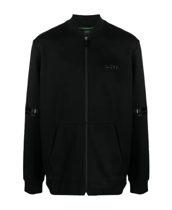 Hugo Boss Logo-print Cotton Baseball Collar Jacket