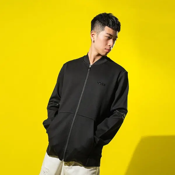 Hugo Boss Logo-print Cotton Baseball Collar Jacket