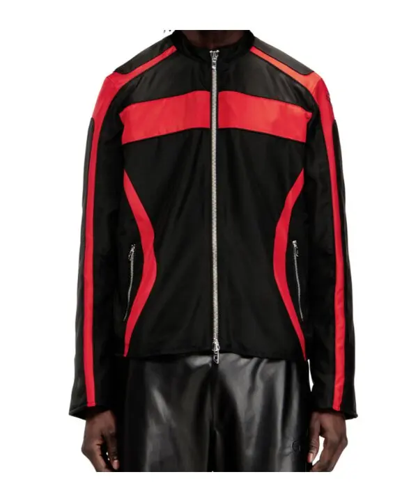 DIESEL® Colorblock Biker Jacket - Black/red