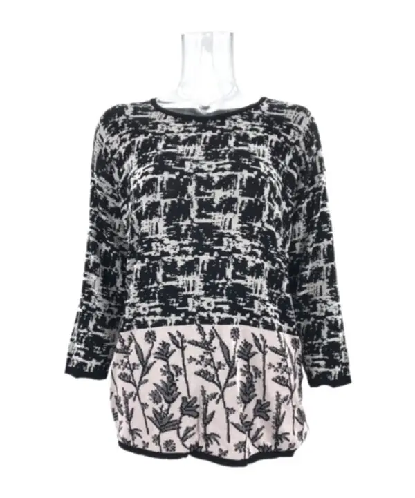 Max Mara Long-sleeved Printed Top - Black