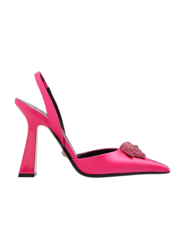 Versace La Medusa Pointed Toe Slingbacks