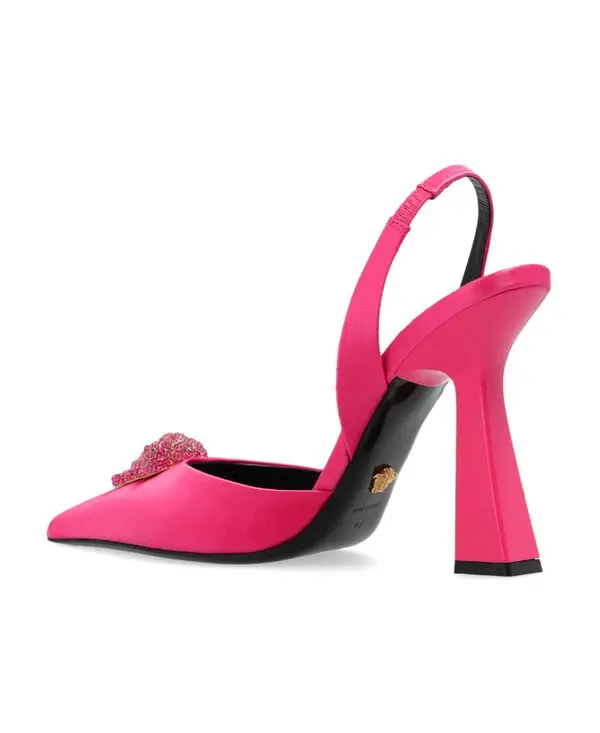 Versace La Medusa Pointed Toe Slingbacks
