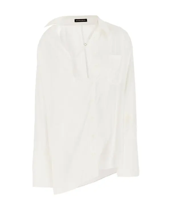 ANN DEMEULEMEESTER Asymmetrical Hem Long-sleeved Shirt - No
