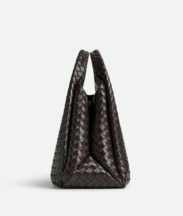 Bottega Veneta Large Campana Intrecciato Shoulder Bag - Fudge Color