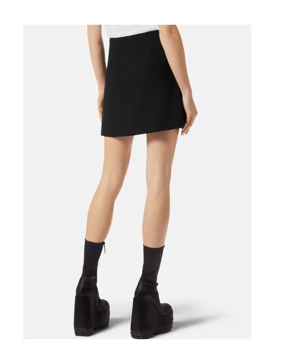 Versace Medusa A-line Wool Skirt