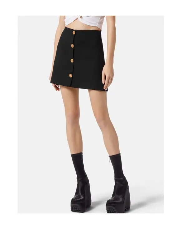 Versace Medusa A-line Wool Skirt