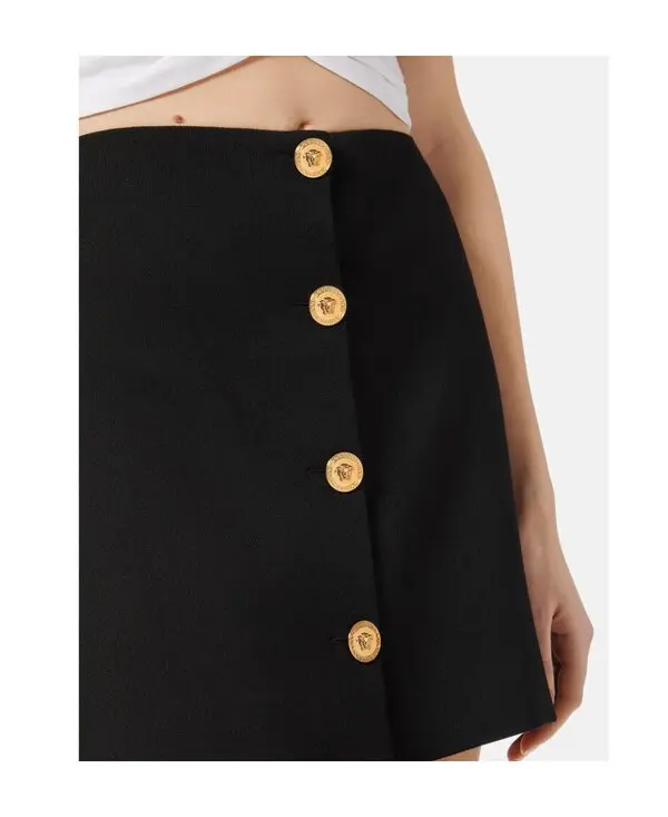 Versace Medusa A-line Wool Skirt