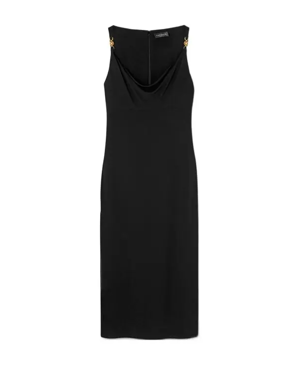 Versace Medusa Cowl Neck Midi Dress