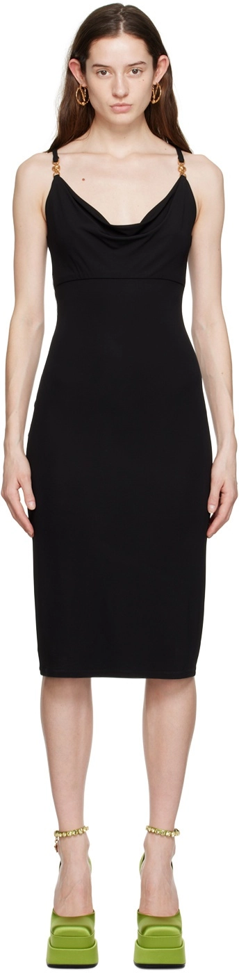 Versace Medusa Cowl Neck Midi Dress