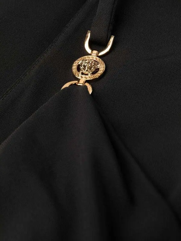 Versace Medusa Cowl Neck Midi Dress