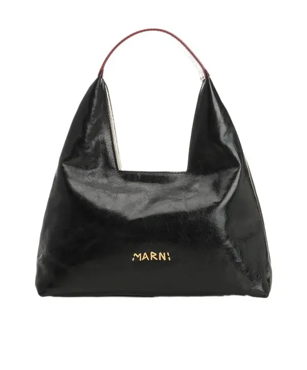 Marni Logo Lettering Mini Shoulder Bag - Black