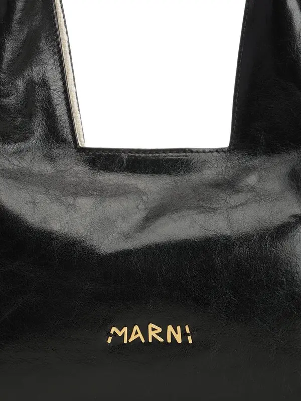 Marni Logo Lettering Mini Shoulder Bag - Black