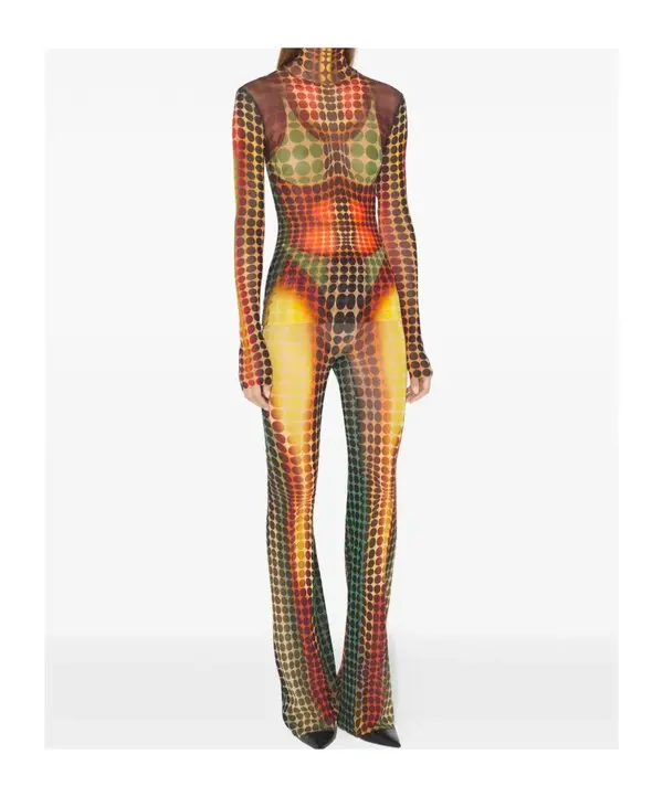 JEAN PAUL GAULTIER Optical Print Flared Trousers - Multicolor