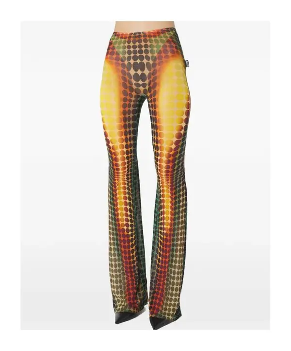 JEAN PAUL GAULTIER Optical Print Flared Trousers - Multicolor