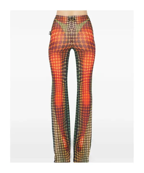 JEAN PAUL GAULTIER Optical Print Flared Trousers - Multicolor