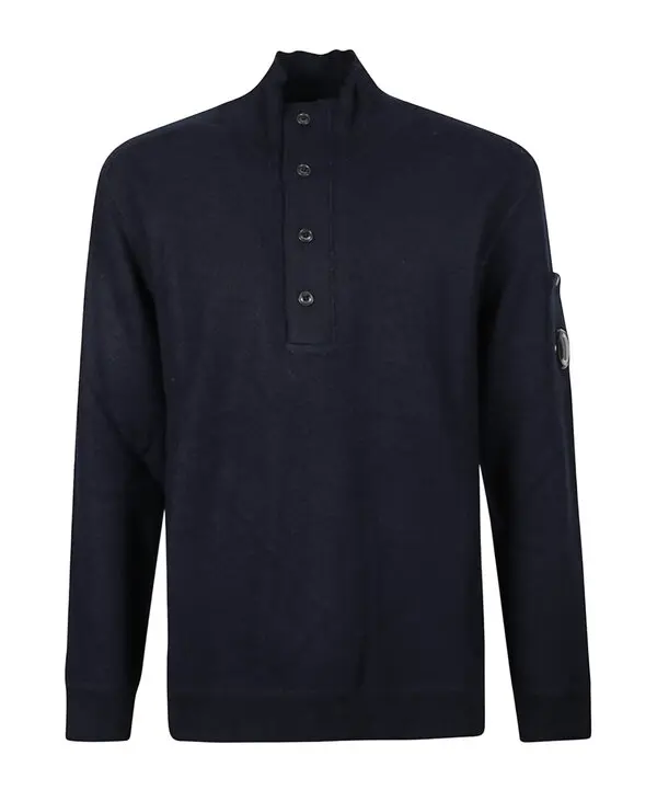C.P. COMPANY Felted Half Button Jumper - No