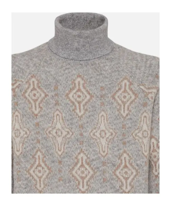 Brunello Cucinelli Geometric Jacquard Turtleneck Knit Jumper