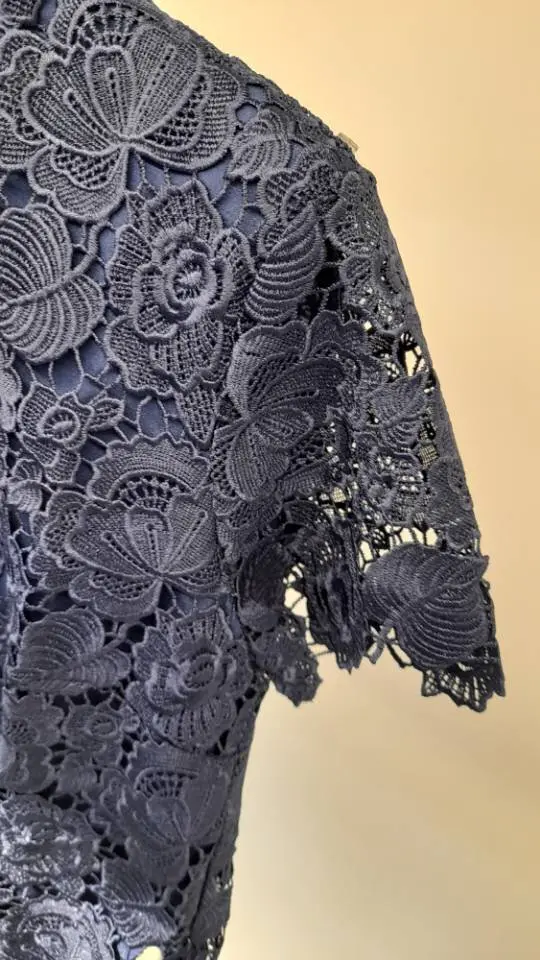 Sportmax Short Sleeve Lace Top - Black