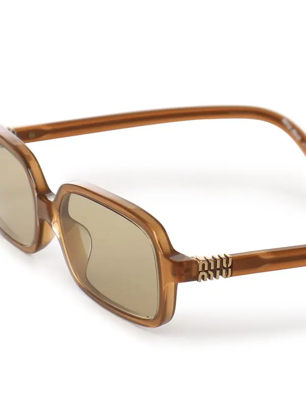 Miu Miu Rectangular Frame Sunglasses - Nude