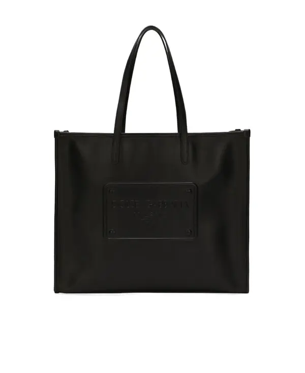 Dolce & Gabbana Logo Embossed Top Handle Bag - Black