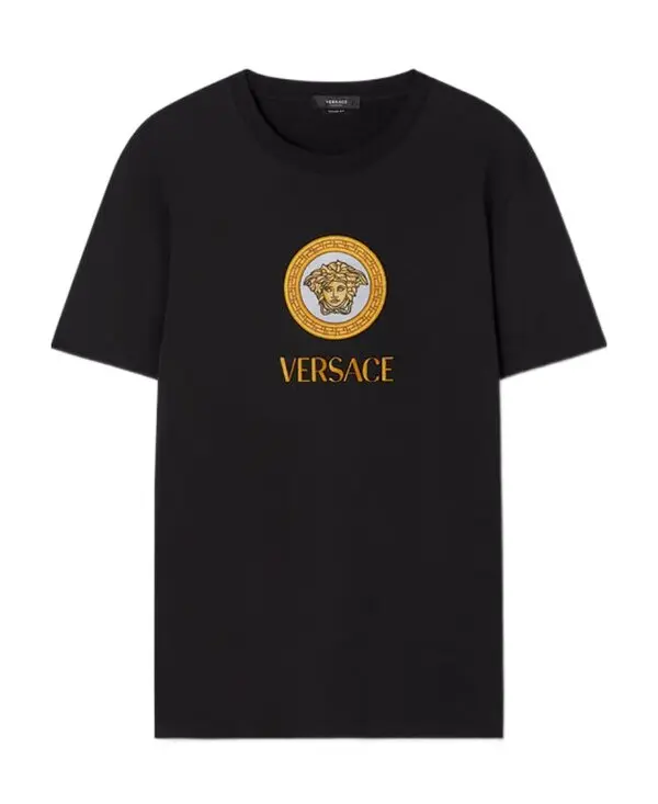 Versace Logo Printed Crewneck T-shirt