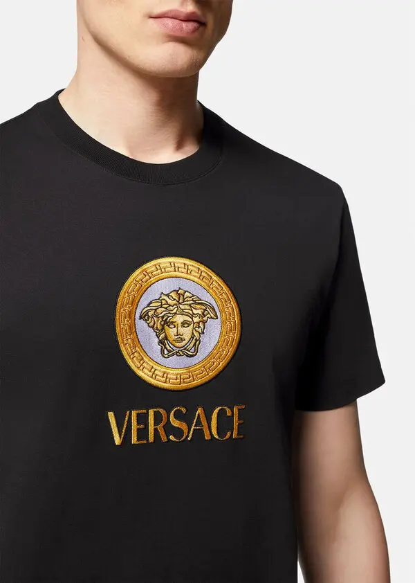 Versace Logo Printed Crewneck T-shirt