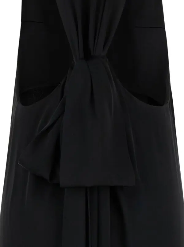 Saint Laurent Sleeveless Maxi Dress With Back Bow Detail - Black