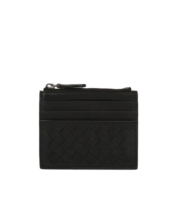 Bottega Veneta Intrecciato Weave Cardholder - Black