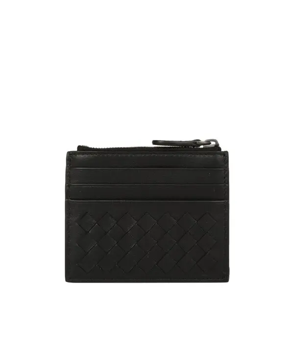 Bottega Veneta Intrecciato Weave Cardholder - Black