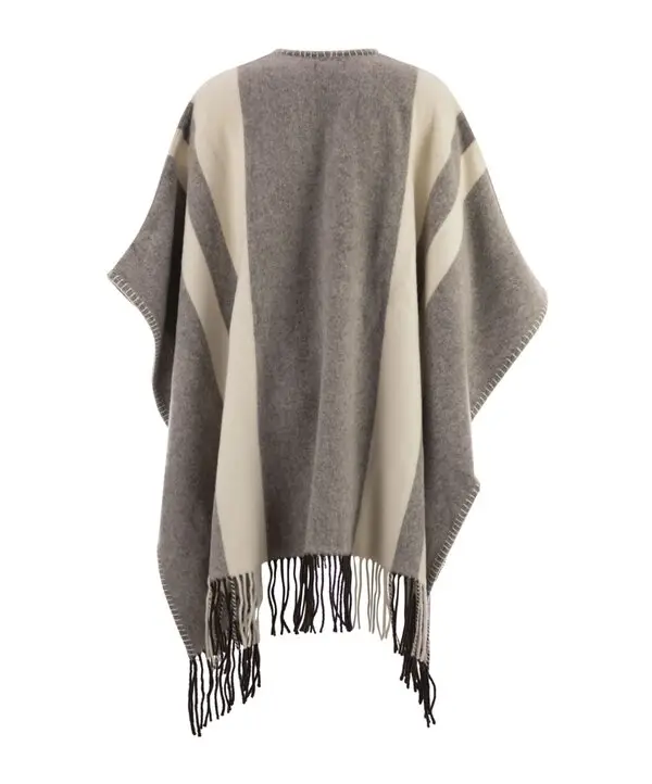 FAY Hook-closure Fringed Poncho
