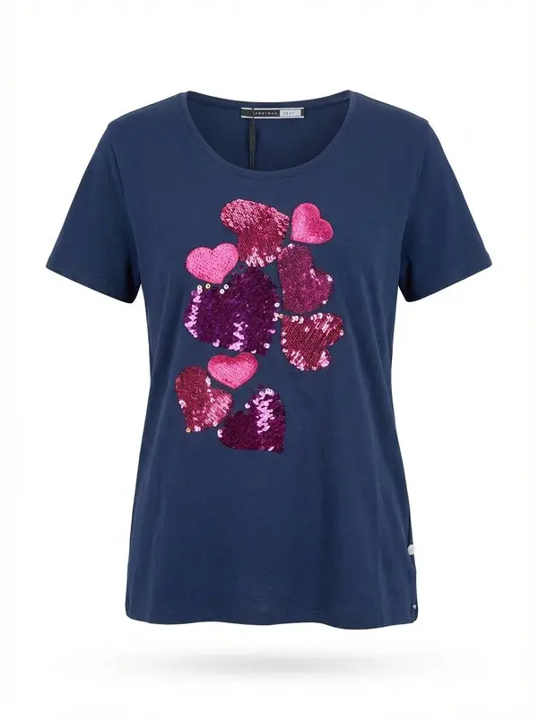 Sportmax Round Neck Embellished T-shirt - Blue