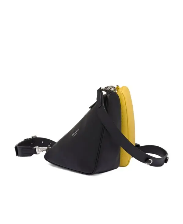 Prada Saffiano Leather And Leather Shoulder Bag