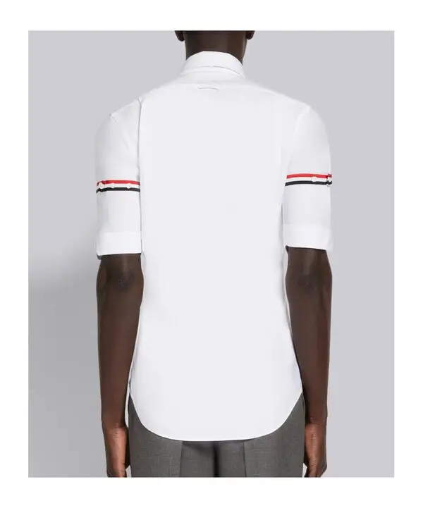 Thom Browne Rwb Stripe Short-sleeved Polo Shirt