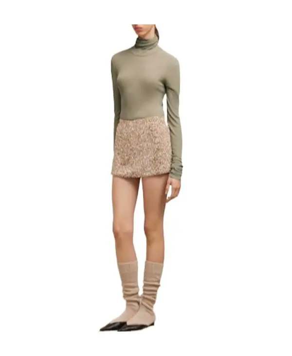 Ami Ribbed Turtleneck Knitted Jumper