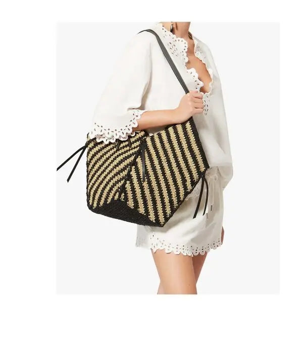 Isabel Marant Étoile Woven Stripe Tote Bag - Black