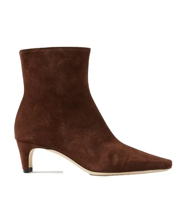 Staud Side Zipper Ankle Boots - Brown