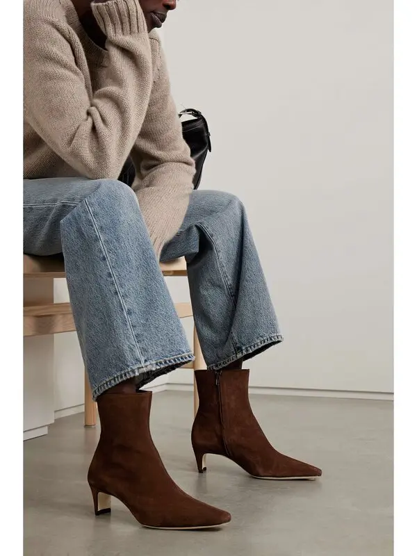 Staud Side Zipper Ankle Boots - Brown