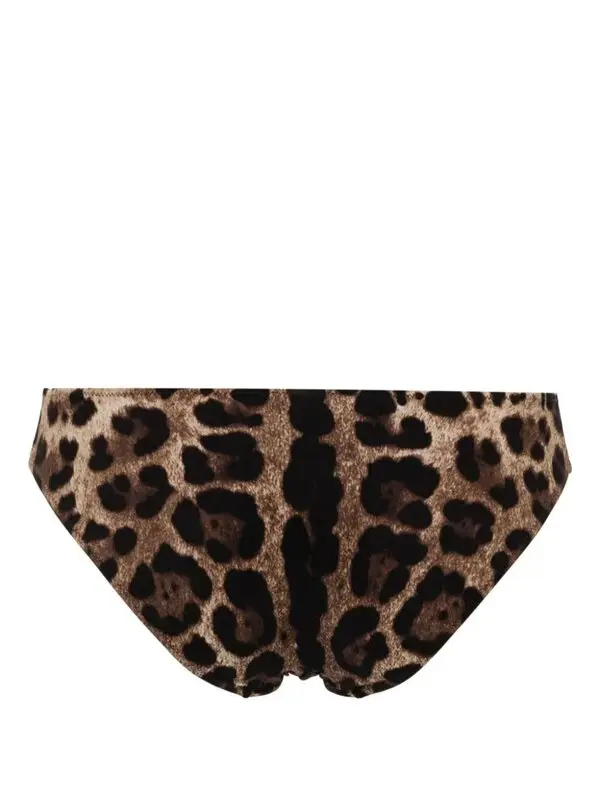 Dolce & Gabbana Leopard Print Bikini Bottoms - Black