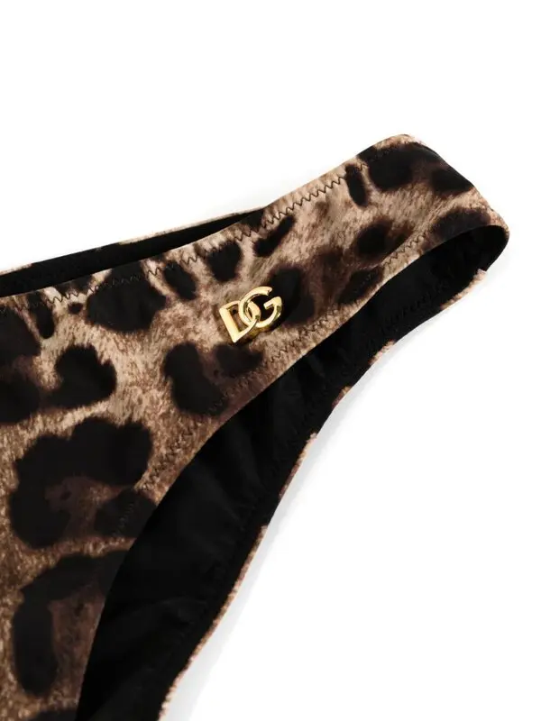 Dolce & Gabbana Leopard Print Bikini Bottoms - Black